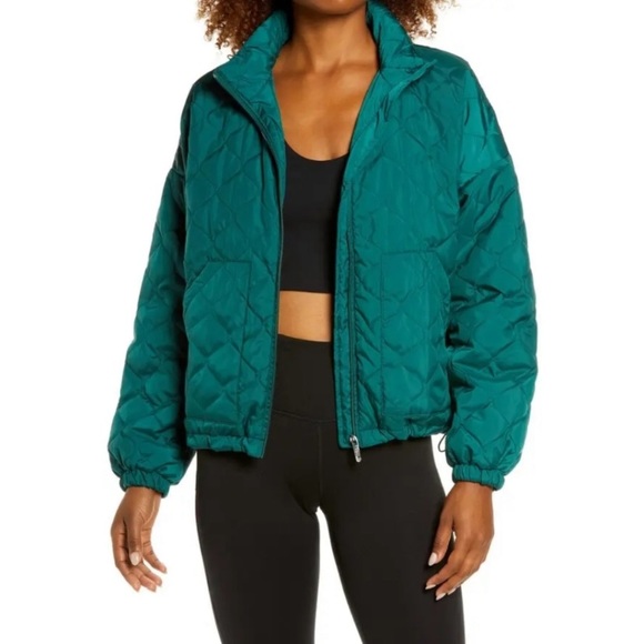 Zella | Jackets & Coats | Nwt Zella 22 Anniversary Quilted Green Jacket ...